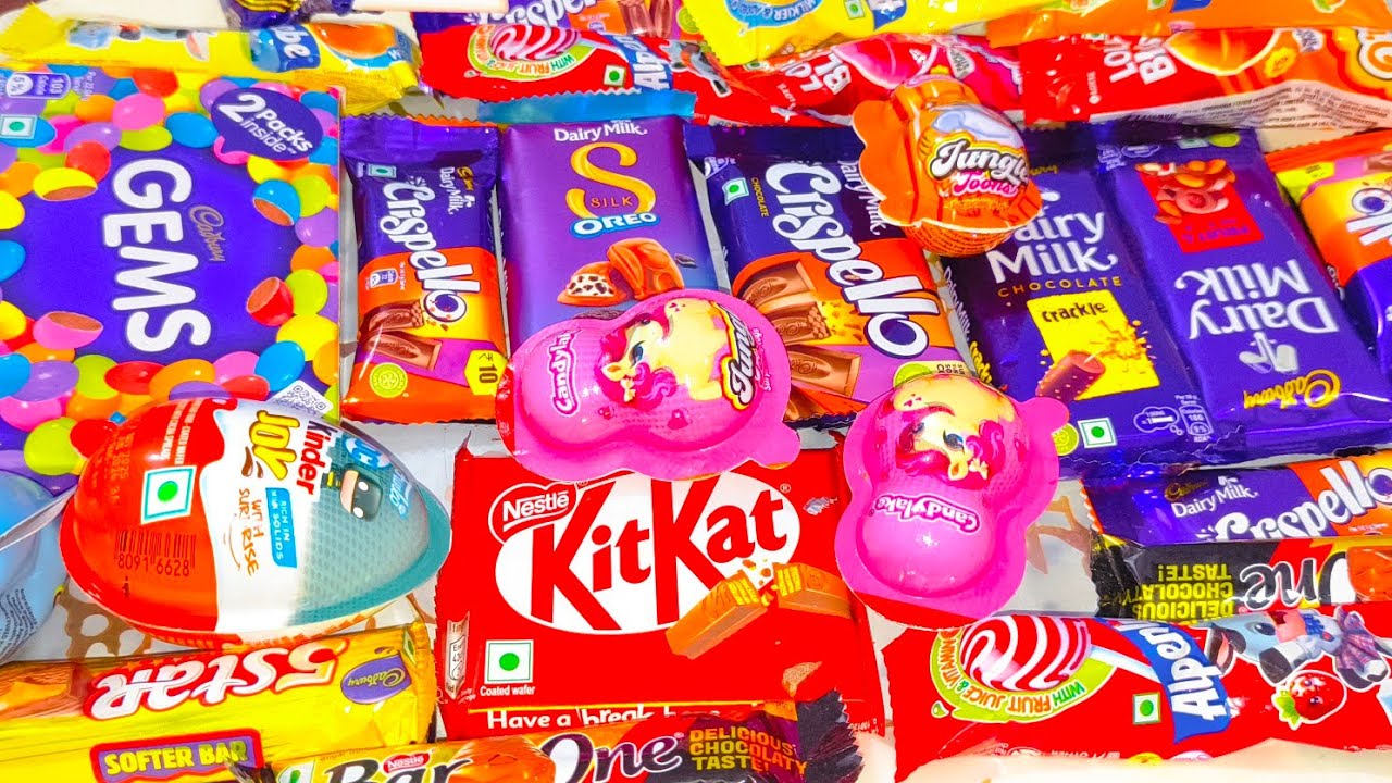 Some lot's of candies ASMR l Loo Loo candy tv dairy milk chocolate ...