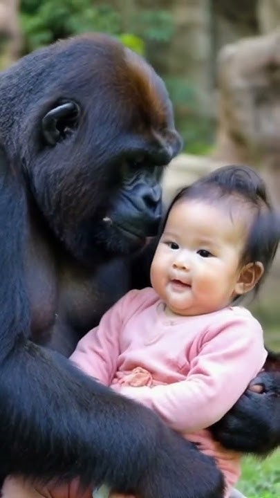 KIKI GORILLA ♥️ WITH BABY #gorillababy #trend #cute #adorable #trend #cutebaby #viral - YouTube