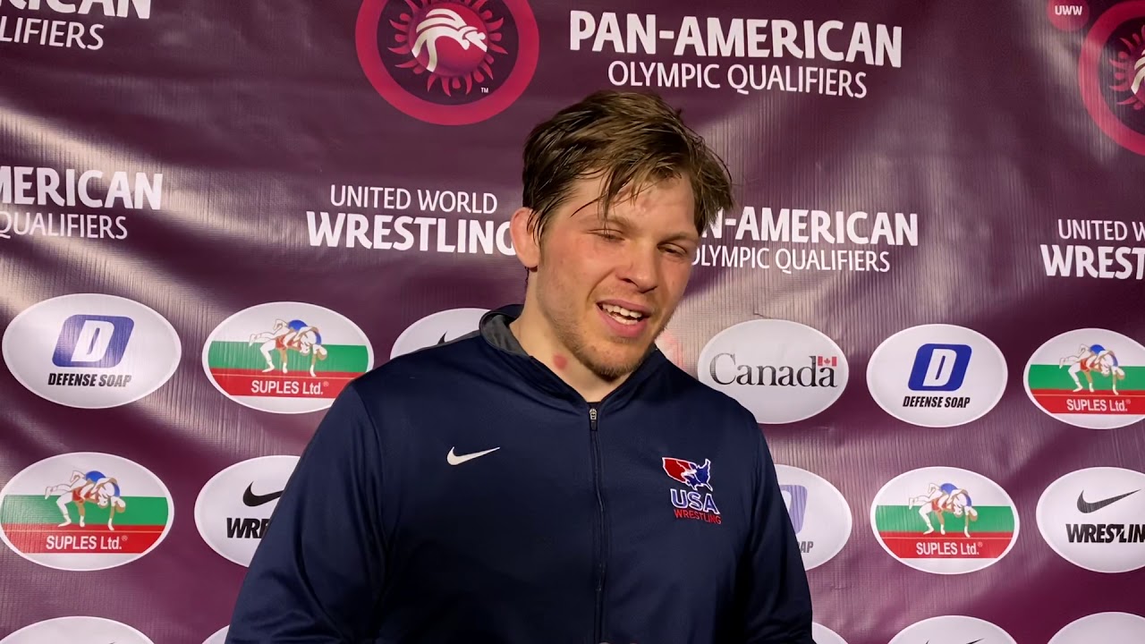 Joe Rau qualifies USA for Tokyo Olympics at 87 kg Greco - YouTube