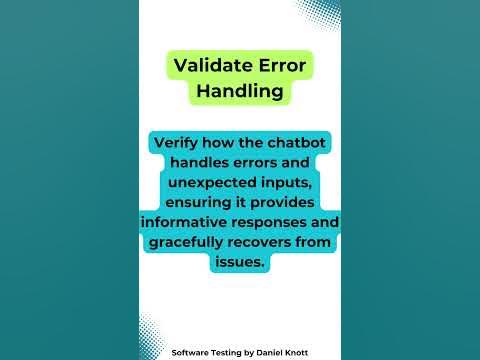 Validate Error Handling #softwaretesting #chatbots - YouTube
