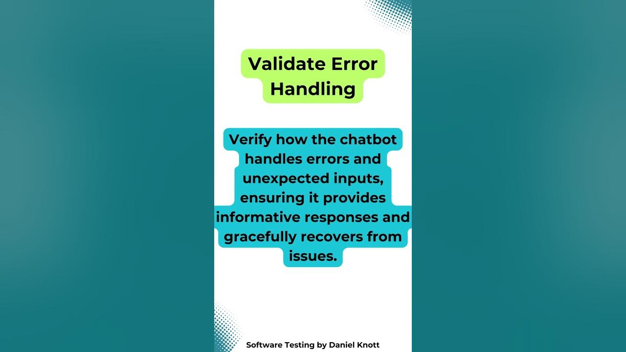 Validate Error Handling #softwaretesting #chatbots - YouTube