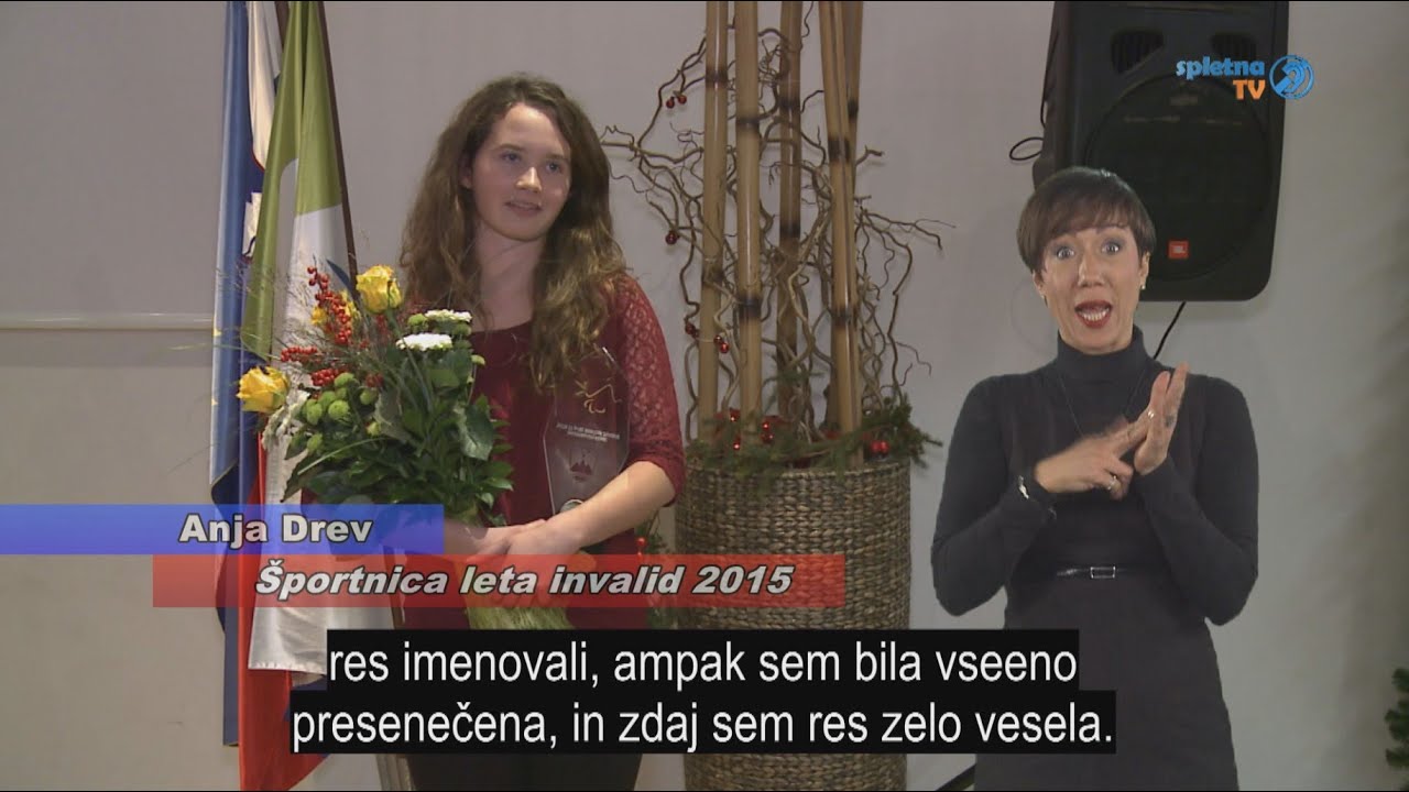 Anja Drev najboljsa sportnica invalidka v letu 2015 - YouTube