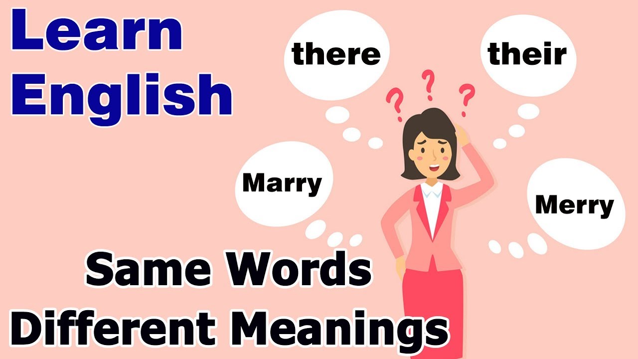 Homophones Words || Same Words different Meanings || Learn English ...