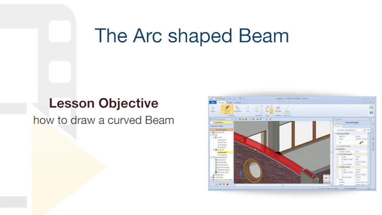 Edificius Tutorial - The Arc shaped beam - ACCA software - YouTube