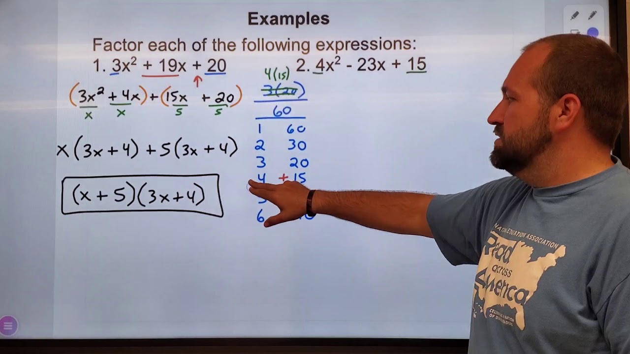 Factoring Trinomials with a NOT = 1 - YouTube