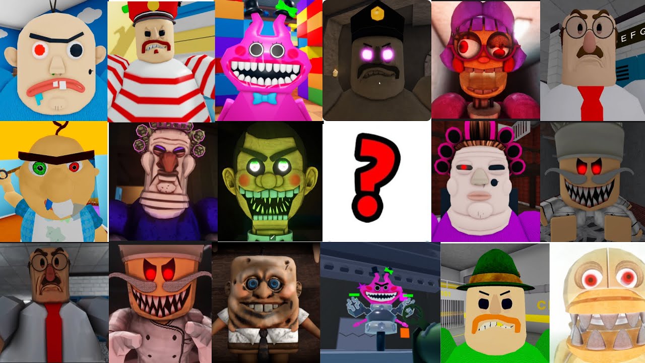 ALL JAMPSCARE IN ALL OBBY - CANDY BARRY PRISON RUN - YouTube