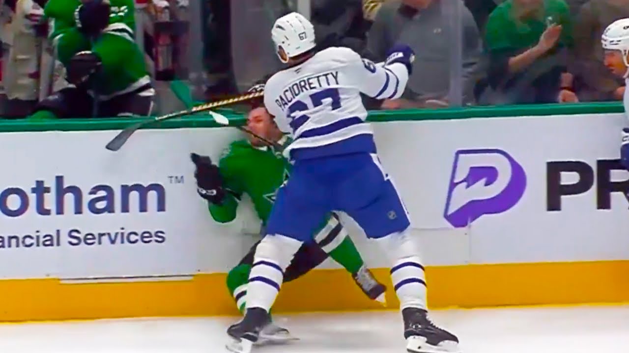 Max Pacioretty Hit on Mavrik Bourque | Dallas Stars vs Toronto Maple ...