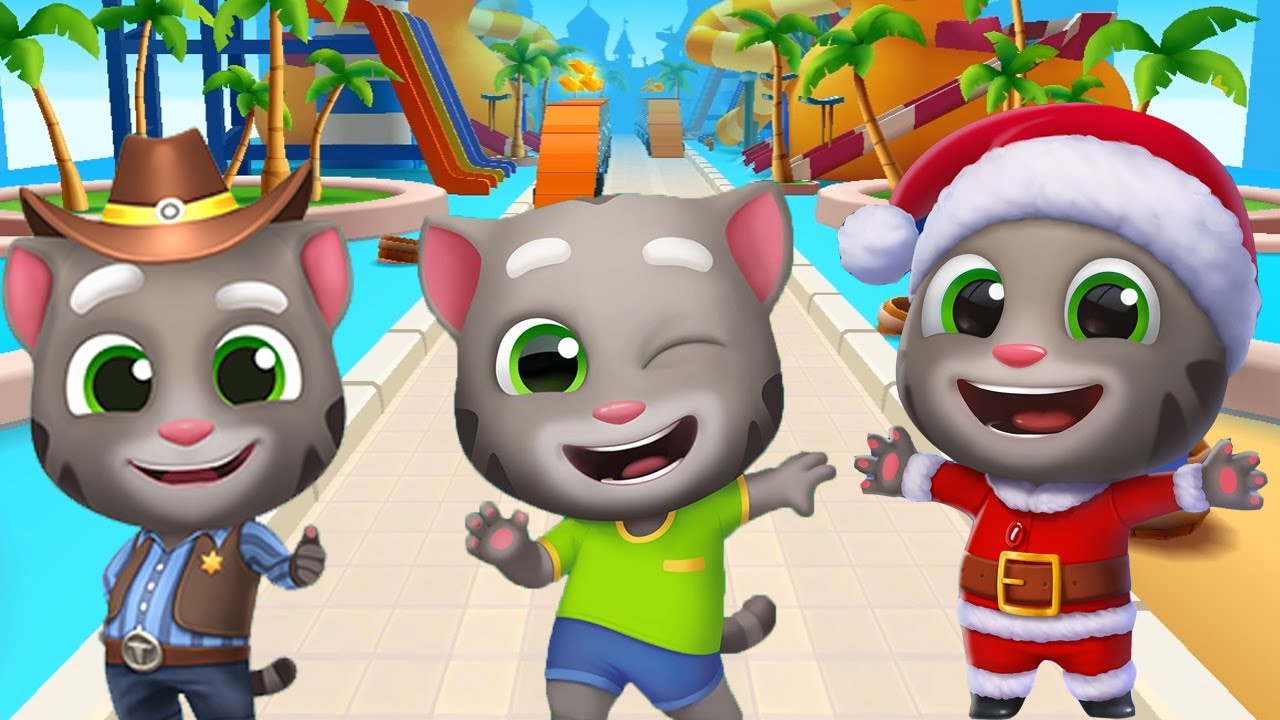 RUN! RUN! RUN! TALKING TOM GOLD RUN NEW WATERPARK WORLD TALKING TOM ...