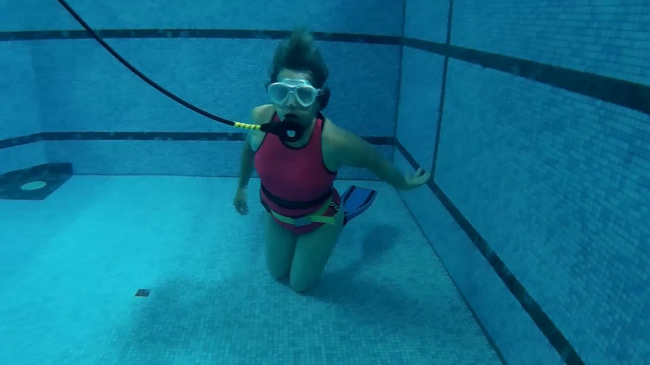 Underwater movements in swimsuit - YouTube