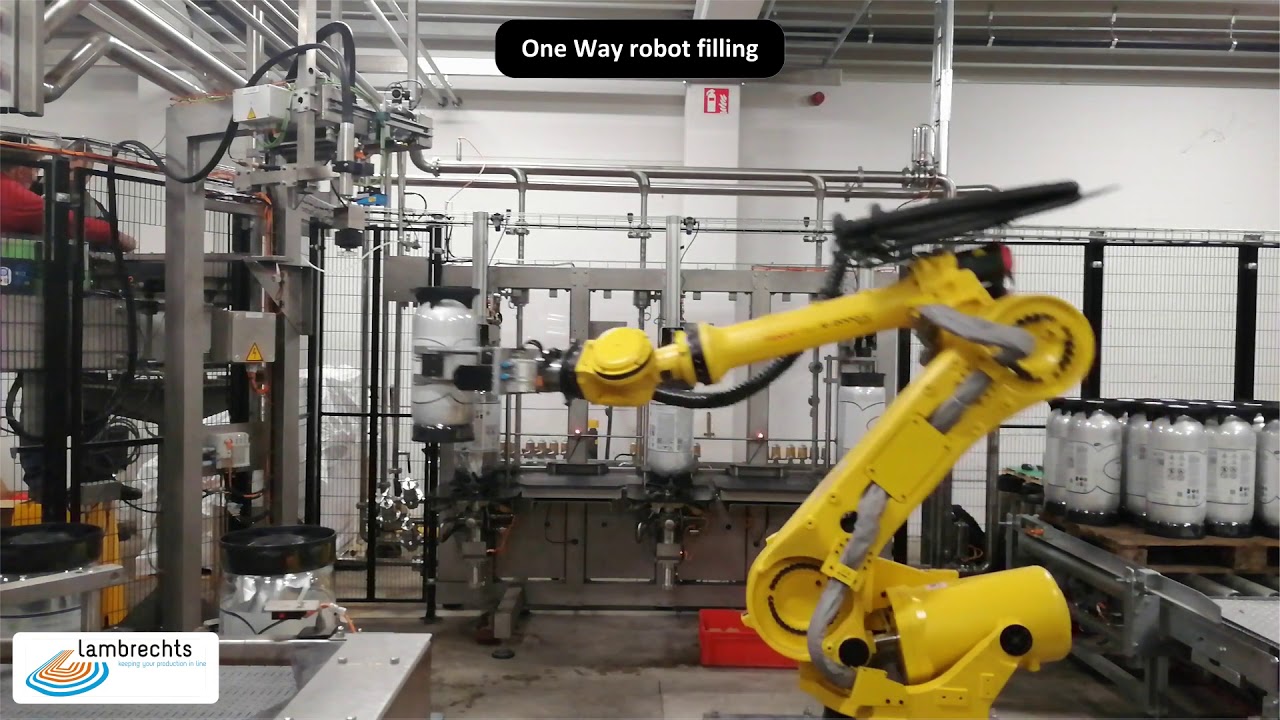 Fully automated Oneway keg filler - YouTube