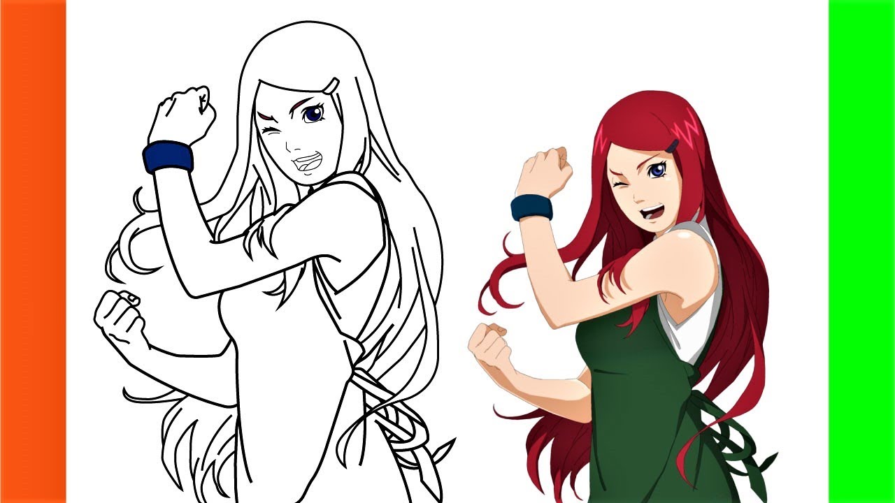 How To Draw Kushina Uzumaki Step By Step | D4Drawing - YouTube