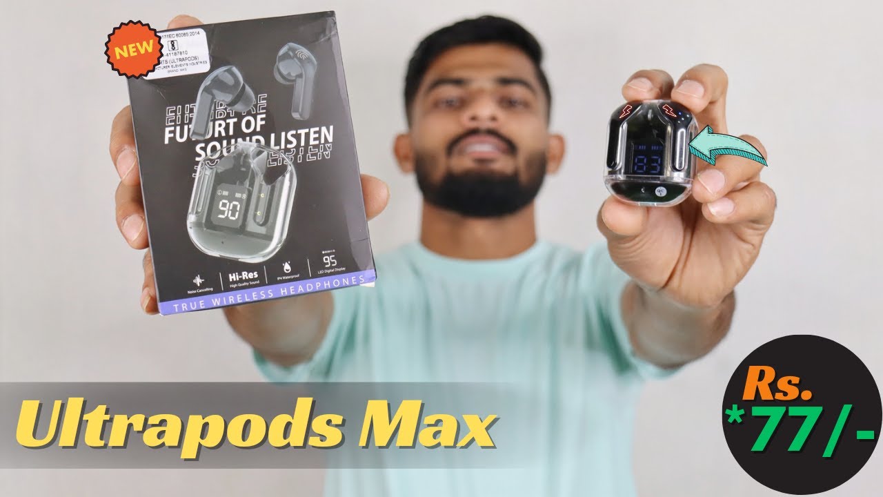 Ultrapods Max Digital Indicater TWS Unboxing And Review in Hindi ...