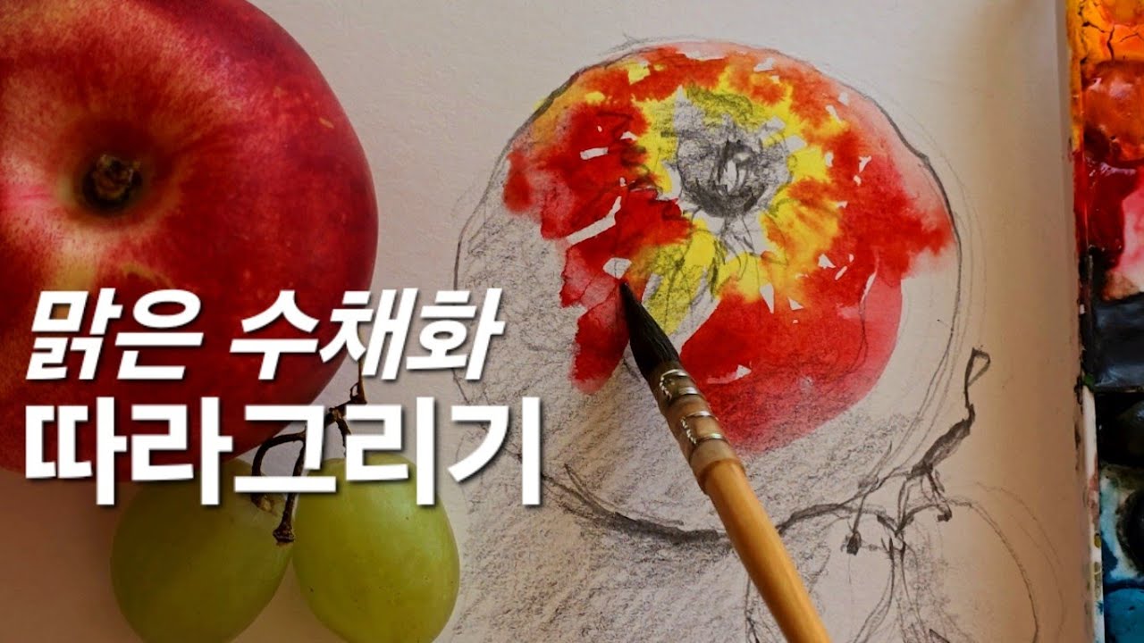 맑은수채화로 복숭아 따라그리기 Youtube