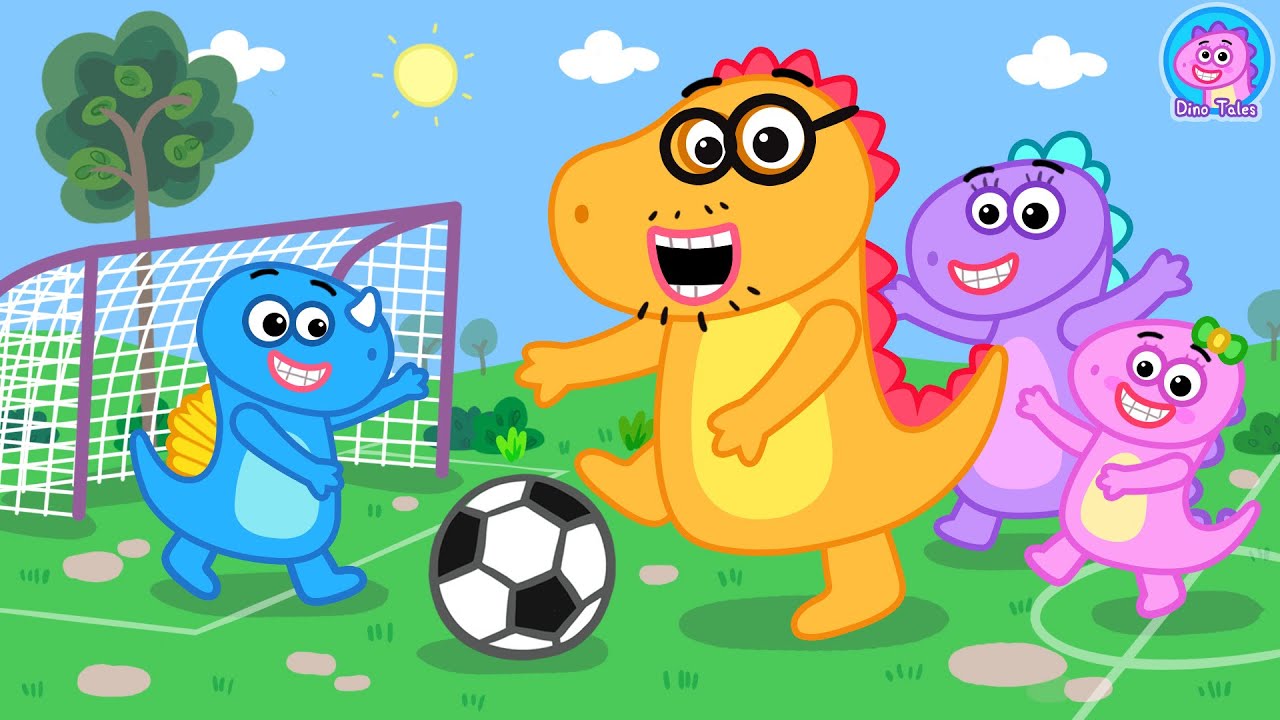 Dinosaur Family Football Fun in Jurassic Park- Fun Playing videos for ...