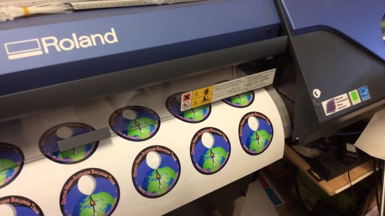 Printing and cutting promo stickers - YouTube