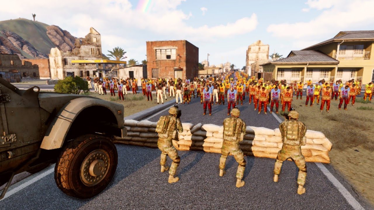 ArmA 3 - Zombies & Demons: Zombie Attack At Evacuation Site - YouTube