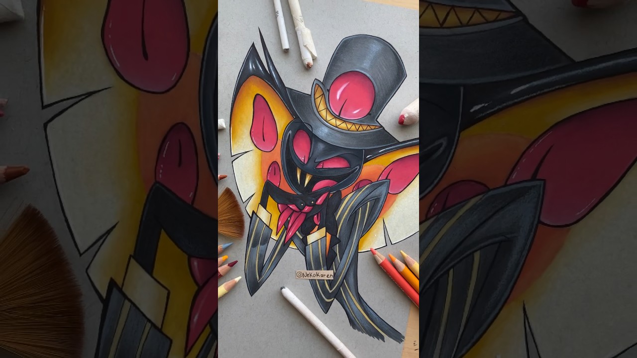 Draw Sir Pentious from Hazbin Hotel 🐍 #shorts #creativeart #sirpentious ...
