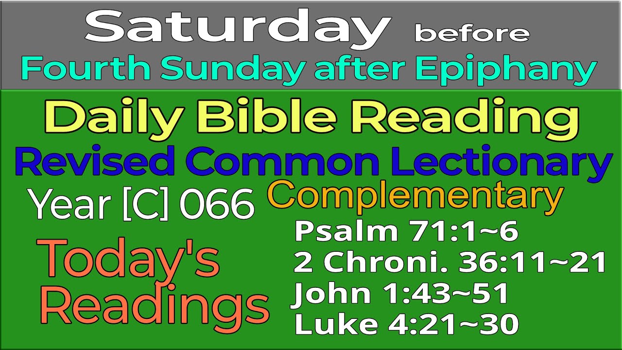 2025.Feb.1. SATURDAY, before 4th Sunday after Epiphany: Revised Common ...