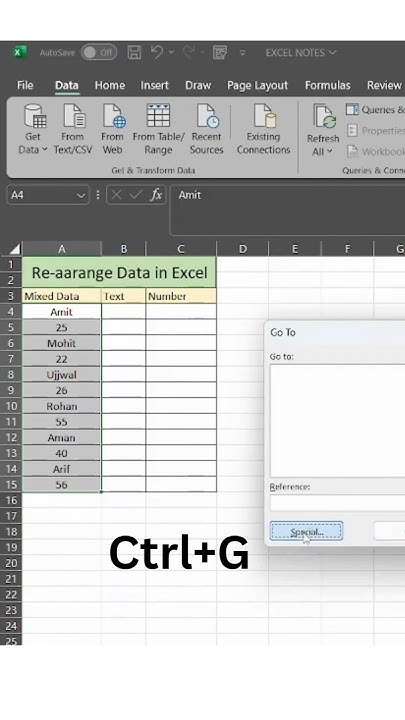 Rearrange data in excel. #excel - YouTube