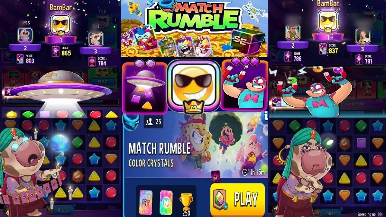 Match Rumble 25 Players Color Crystals | Match Masters - YouTube