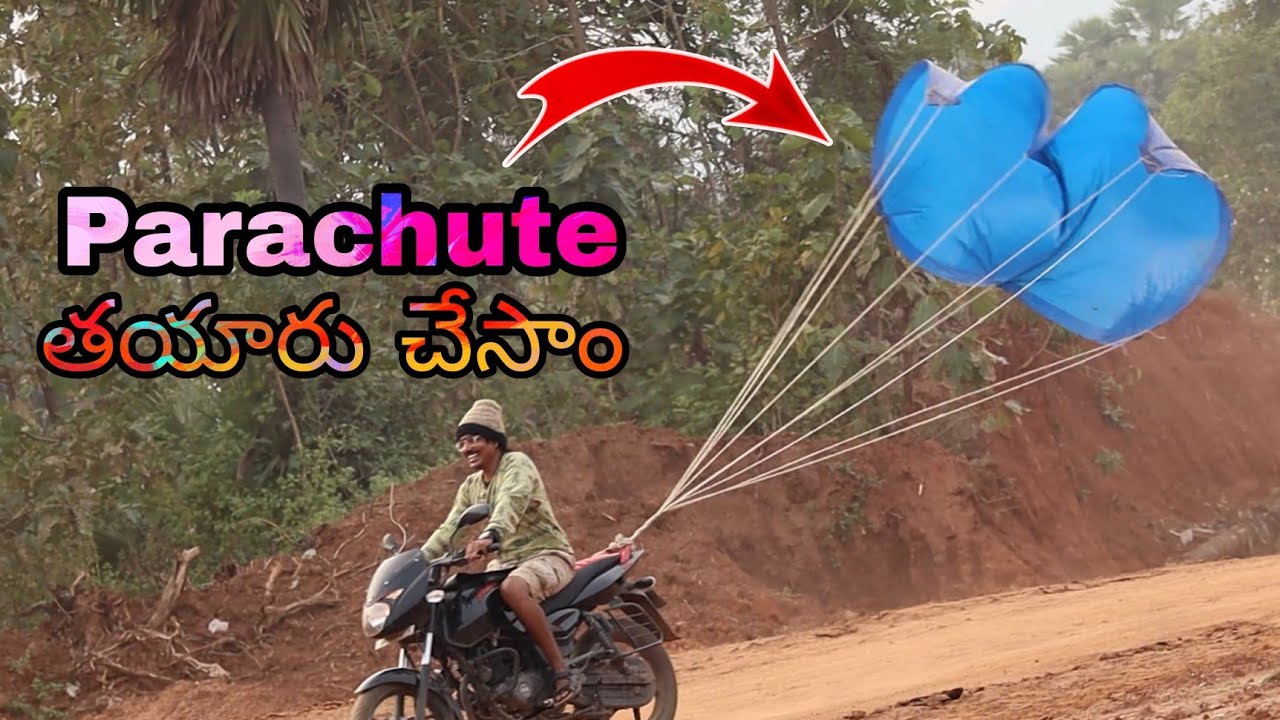 Flying with Parachute and Pulsar Bike | We Attached a Parachute to bike ...