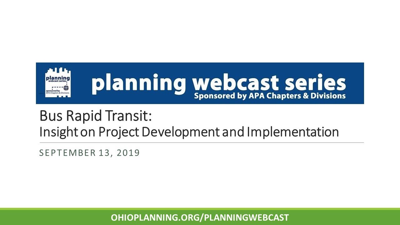 Bus Rapid Transit: Insight on Project Development and Implementation ...
