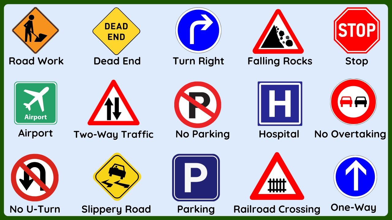 50 MUST-KNOW Road Signs for Driving [2024] | Traffic Signs Vocabulary ...