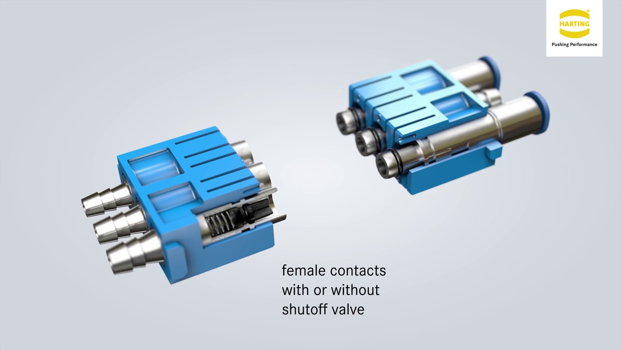 HARTING Han® Pneumatik Modul Metall Han® Pneumatic Module Metal - YouTube