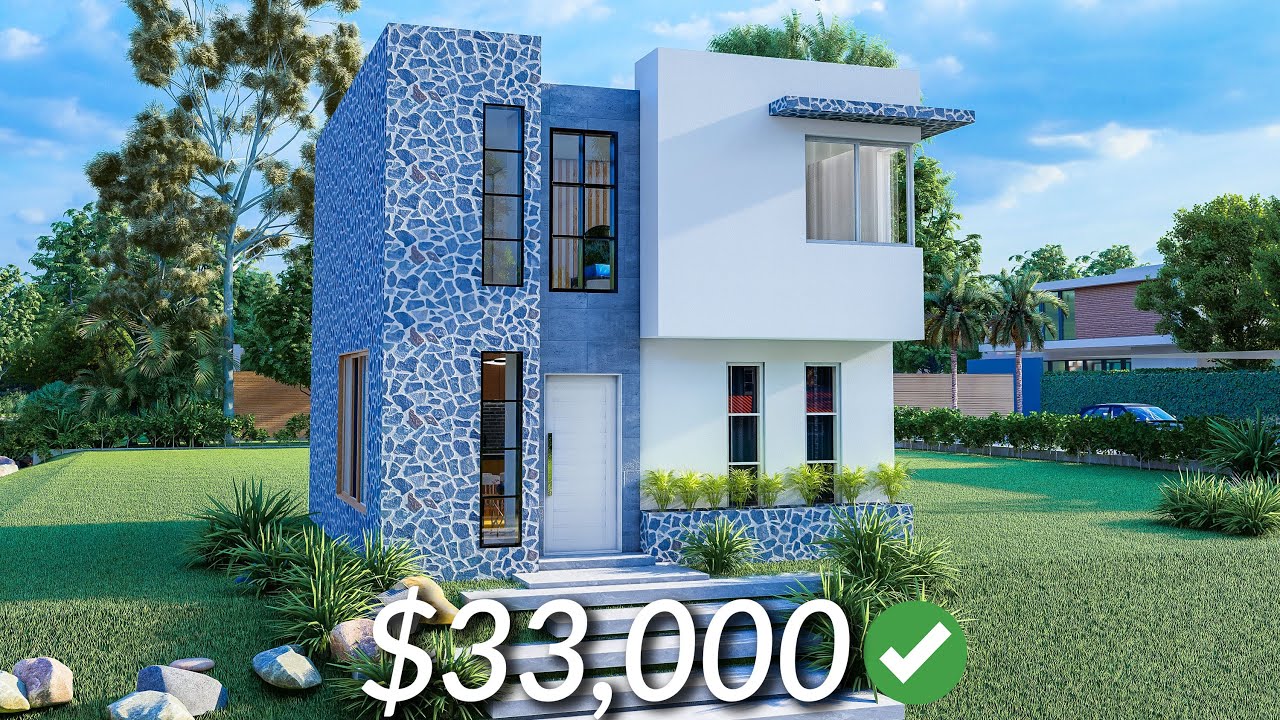 (7x8 Meters) Modern House Design | 4 Bedrooms House Tour - YouTube