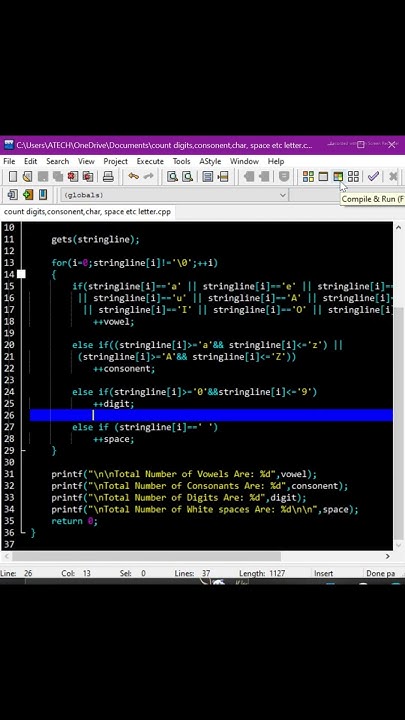 vowel consonant digit space #codinglife #coding #clanguage #shortfeed - YouTube