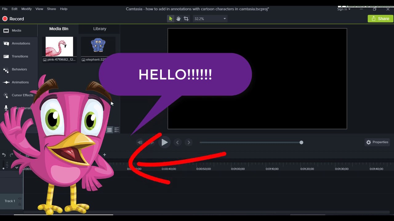 How to Add Cartoon Character Annotations With Camtasia Video Editor ...