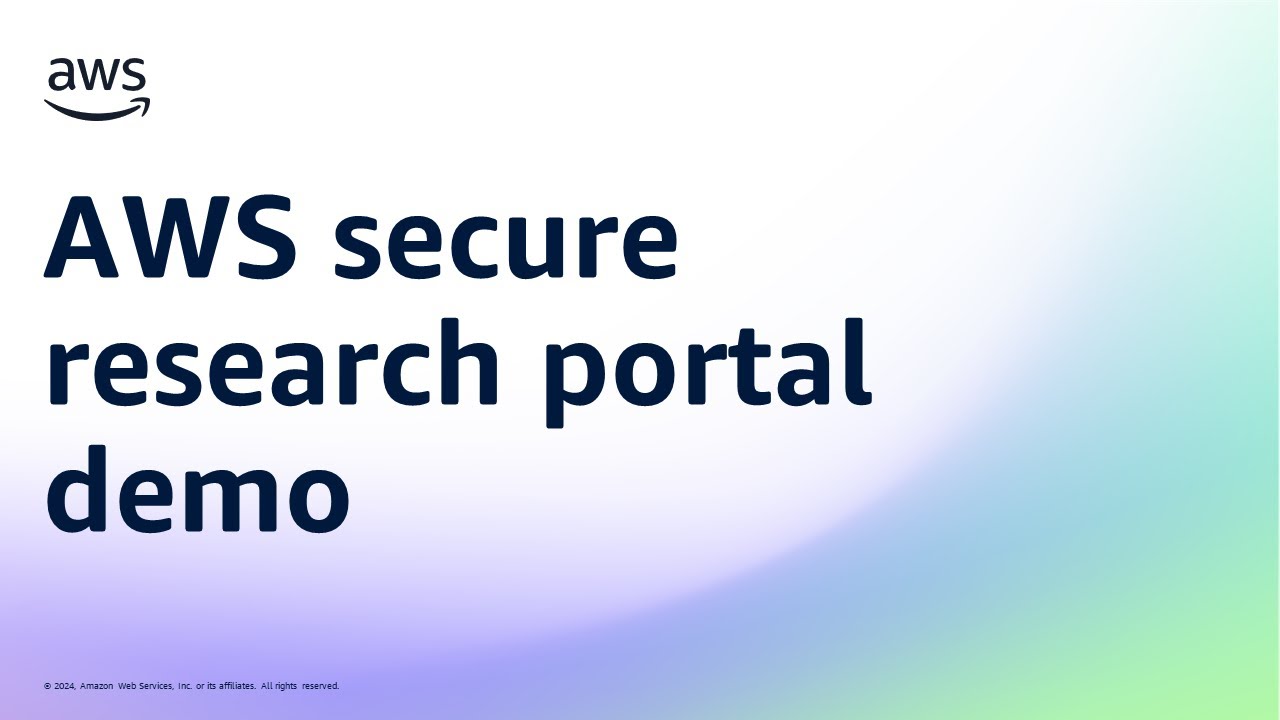 AWS secure research portal demo | AWS Public Sector - YouTube