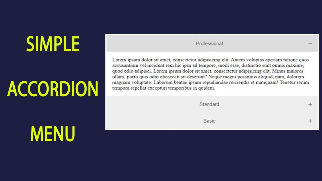 How To Create An Accordion For Beginners Html5 Css3 And Javascript 9789