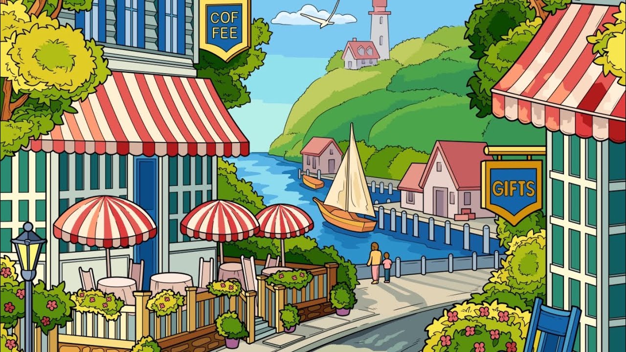 Summer Vacation Village Zen Color App Paint by Numbers #relaxing # ...