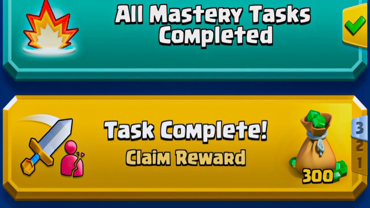 Task Complete! Claim Reward : 300💎| Clash Royale - YouTube