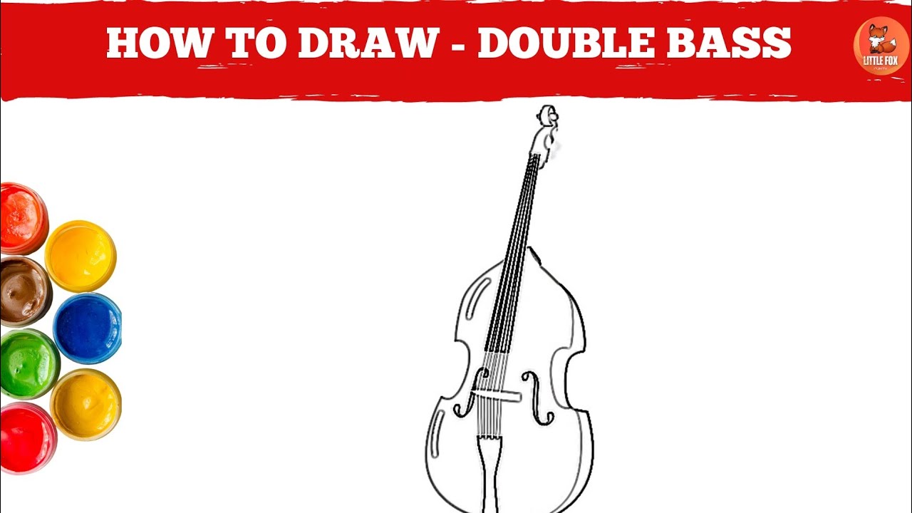 Double Bass | How to draw Double Bass easily in Step by step #kids # ...