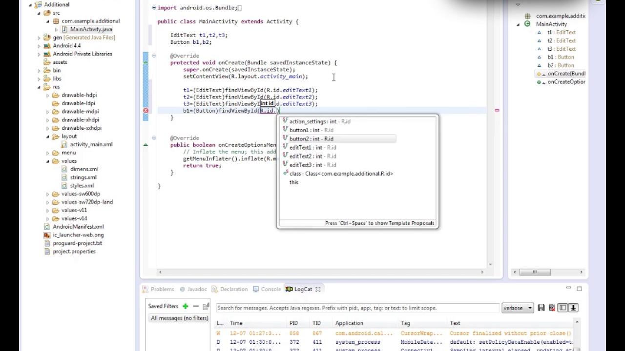 My 1st Android Application | Java | SSCoding | Calculator. - YouTube