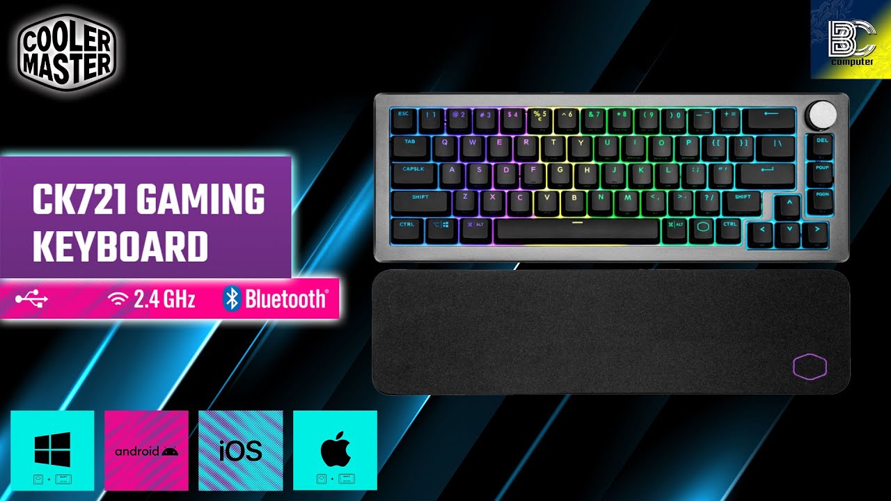 แกะกล่องรีวิว Gaming Keyboard Coolermaster CK721 ปรับไฟกระจุยกระจายปรับ ...