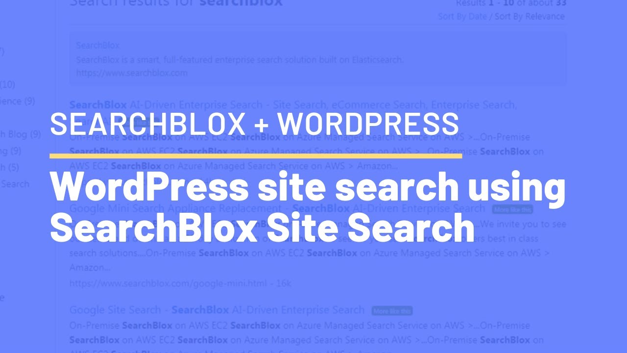 WordPress Search using SearchBlox Site Search - YouTube