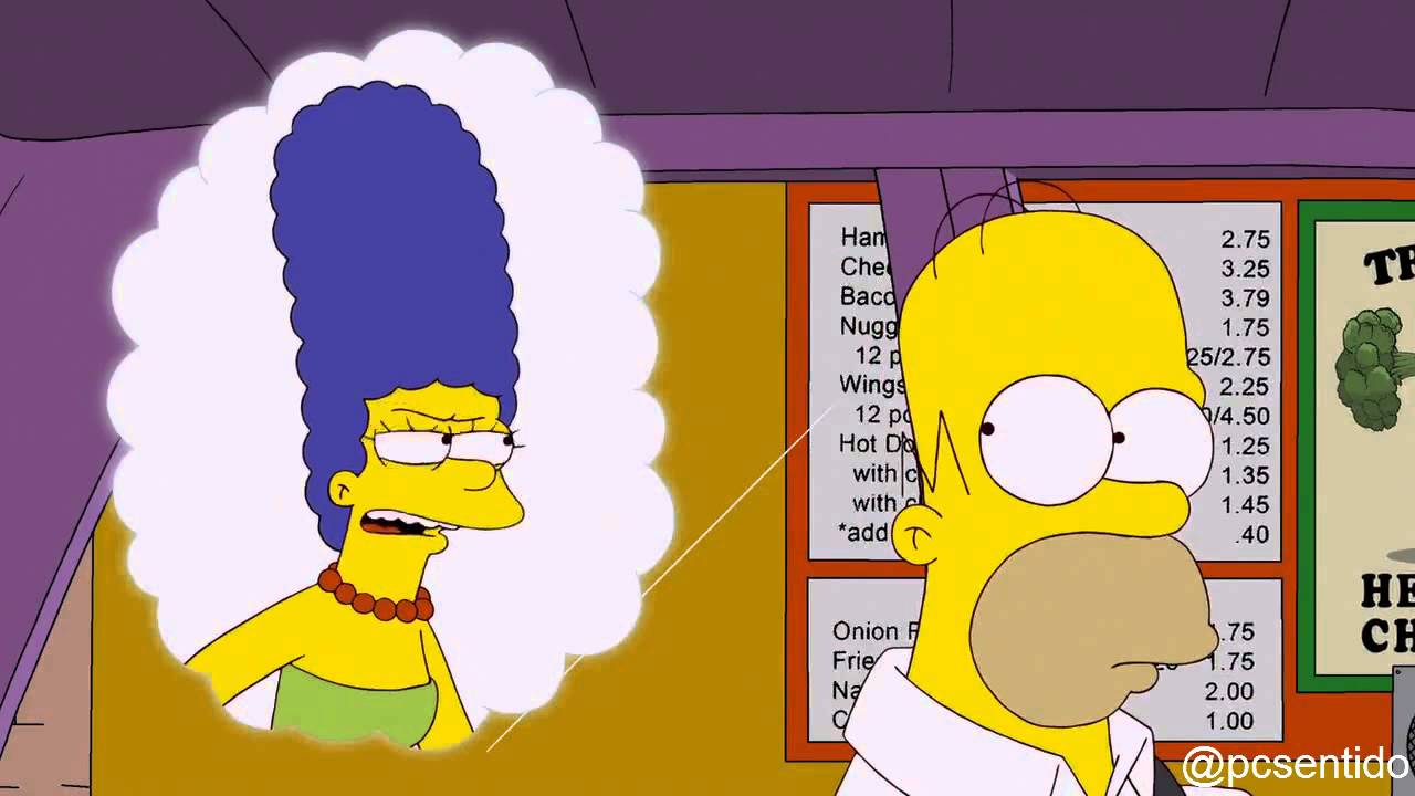 Los Simpson - Pensamiento de Homero comida saludable fit - YouTube