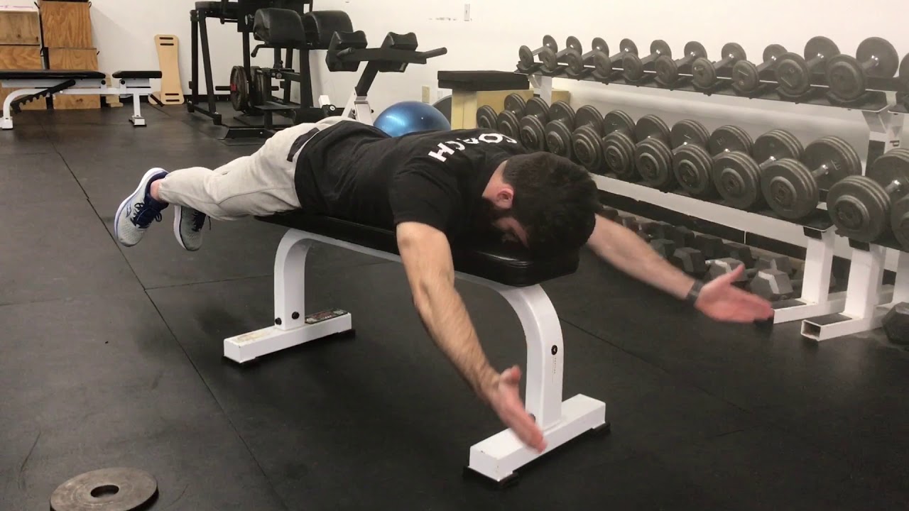 Prone low trap raise - YouTube