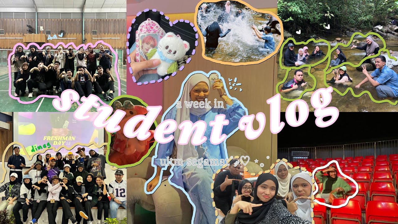 a week in uitm segamat ₊˚ෆ | waterfall w classmates, freshman day ...
