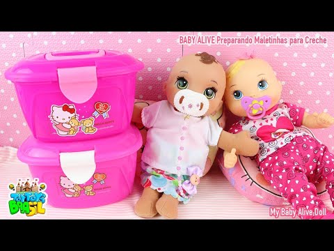 Preparando as Maletinhas das Minhas Bonecas Baby Alive Recém Nascidas para Creche