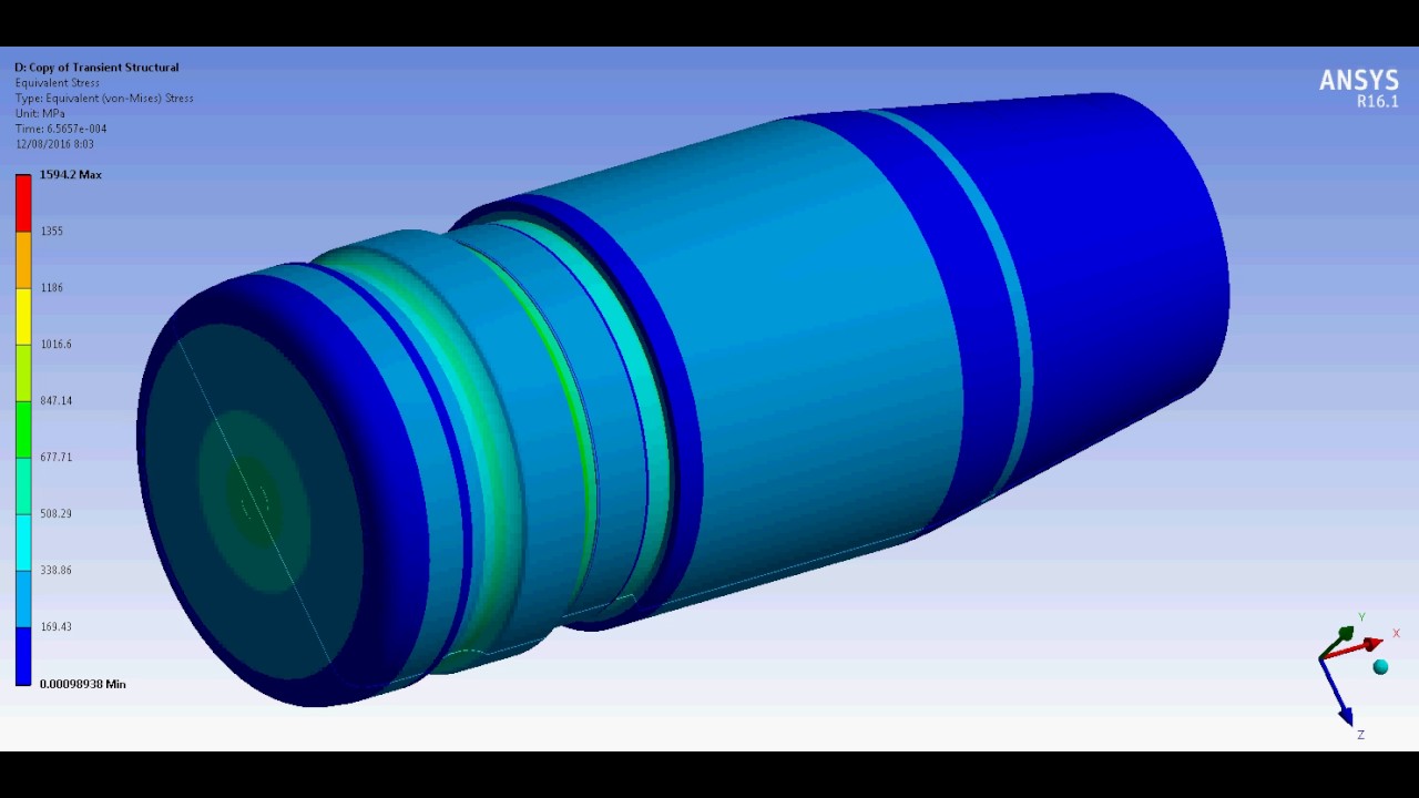 30 mm Projectile shot dynamic ansys simulation - YouTube