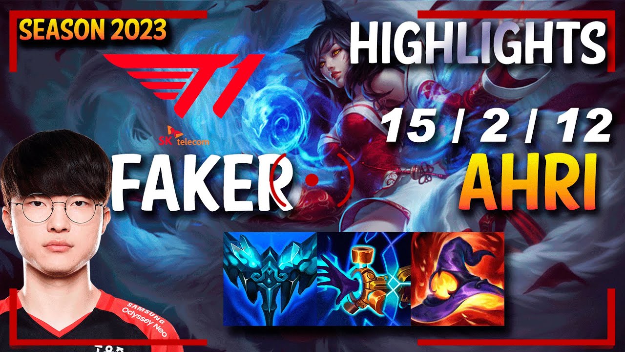 T1 Faker AHRI Mid - HIGHLIGHTS - KR SoloQ Ranked - YouTube