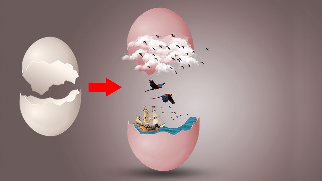 Photoshop Manipulation Tutorial | Egg Inside Beauty Scene | Simplest ...