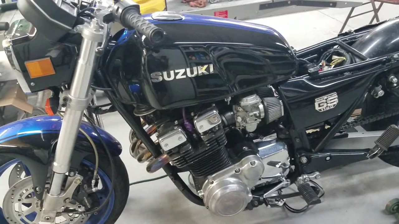 1981 SUZUKI GS1100E "Restomod" RUNNING WITH NICE SOUND AND IDLE! - YouTube