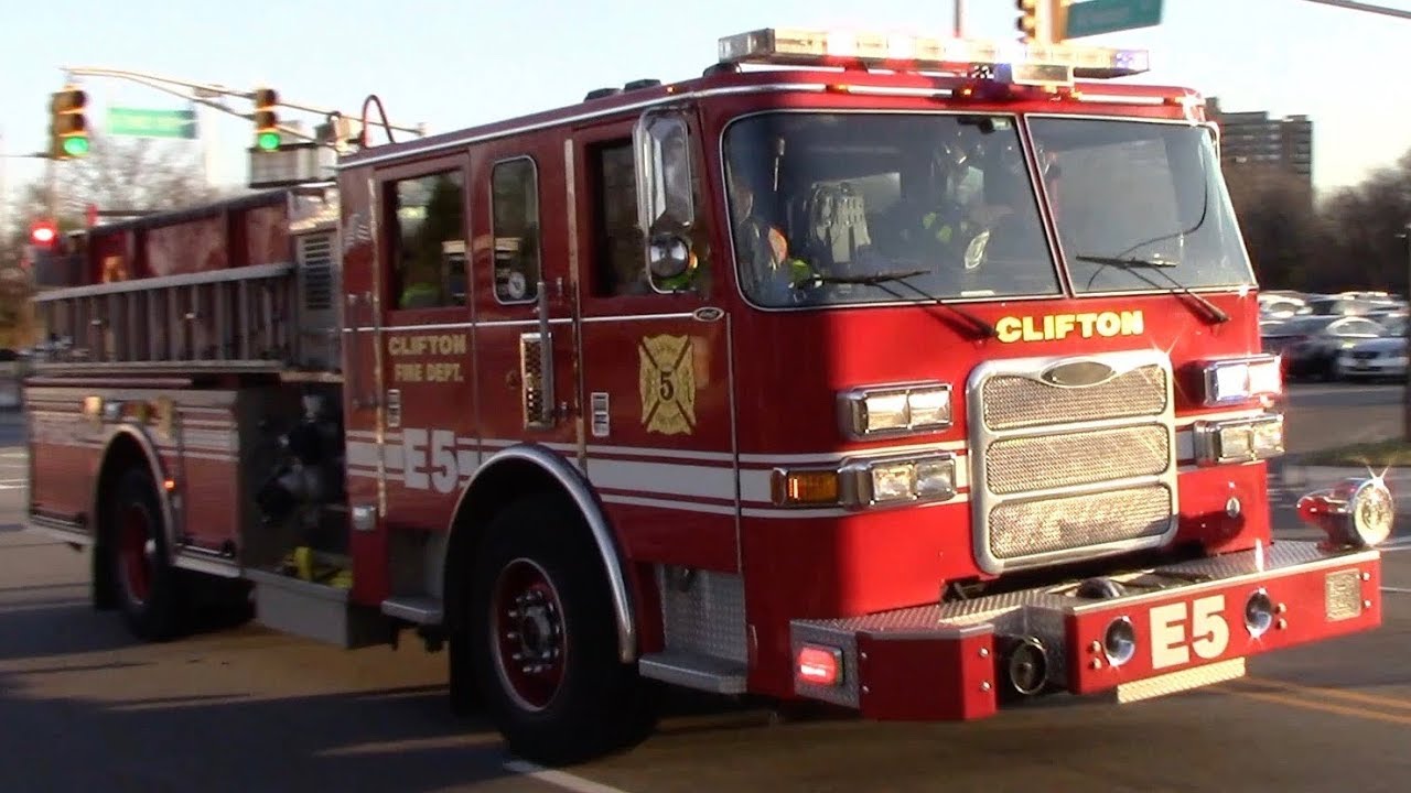Clifton Fire Department Engine 5 Responding 2-27-18 - YouTube