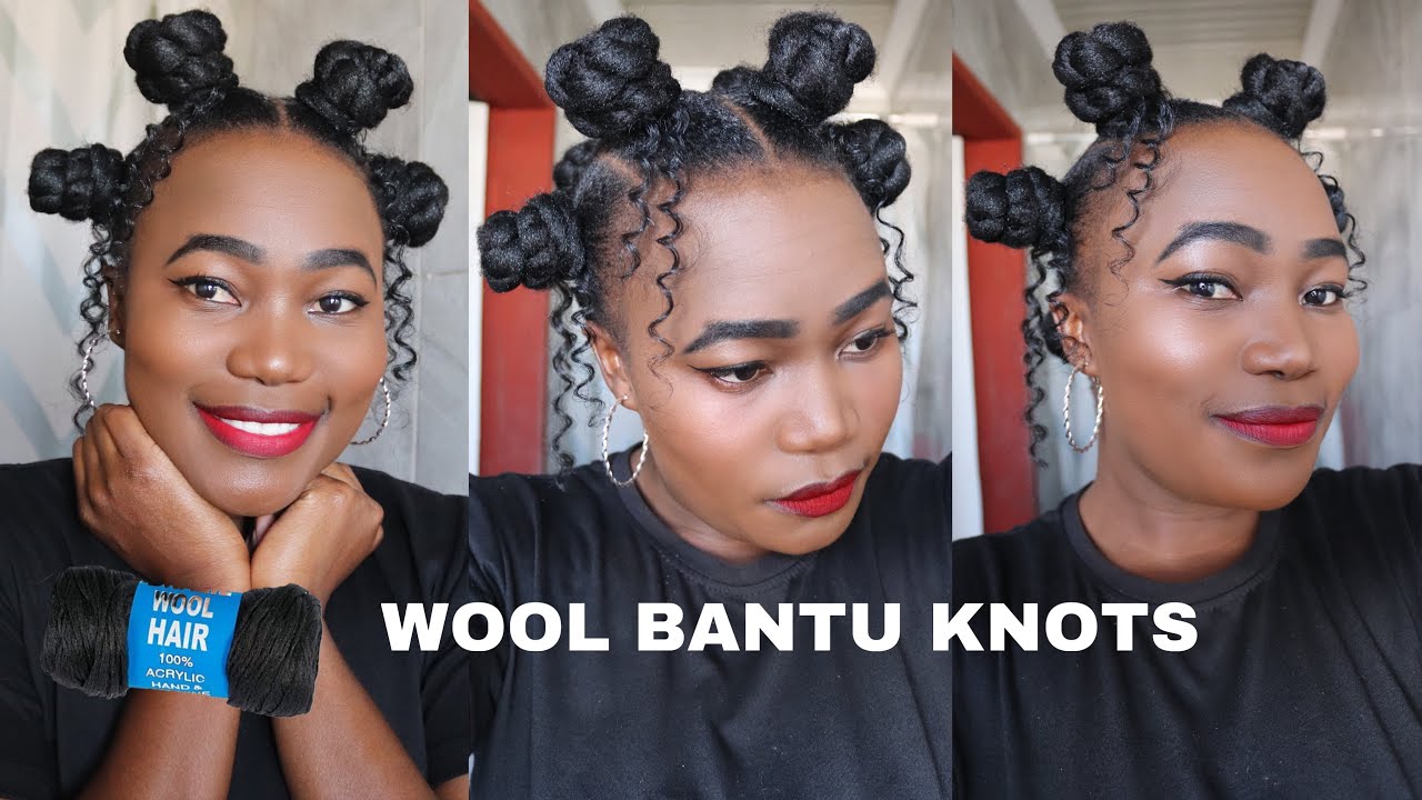 🔥 WOOL BANTU KNOTS with CURLS TUTORIAL/ How to Braid your own hair ...