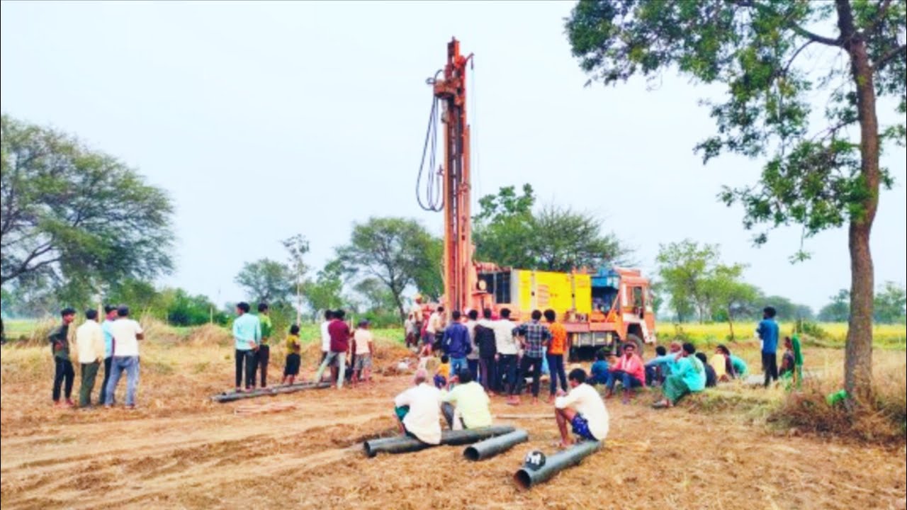 DIY Borehole Borewell Drilling 600 feet 20 Hp Motor With Coconut water ...